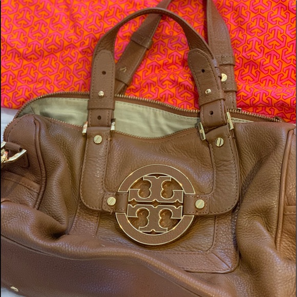 Tory Burch | Bags | Tory Burch Brown Leather Handbag Amanda Satchel | Poshmark